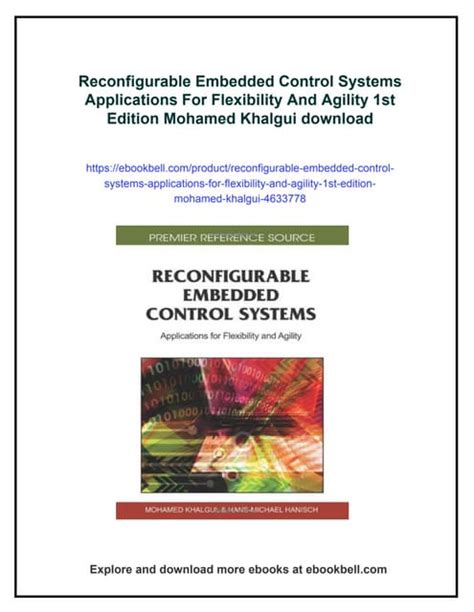 Reconfigurable Embedded Control Systems Applications For Flexibility And Agility 1st Edition