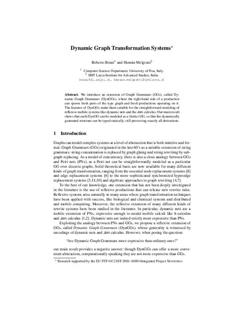 Pdf Dynamic Graph Transformation Systems