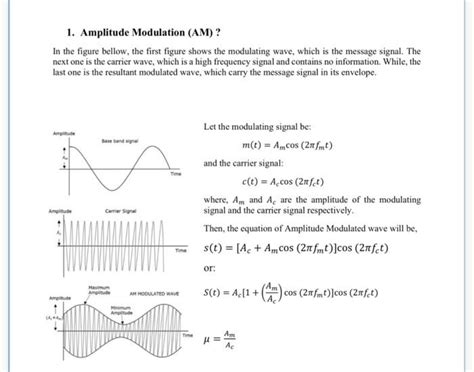 Solved Amplitude Modulation AM In The Figure Bellow Chegg Com