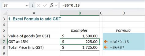 How To Calculate Gst Using Excel Formulas Excel At Work