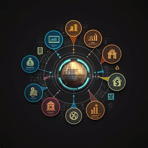 A Digital Circular Chart Features A Central Globe Surrounded By
