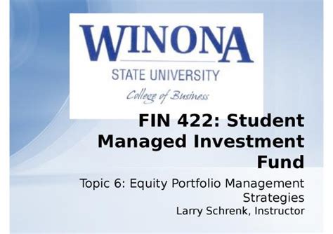 Investment Ppt 74240 422 S06 Equity Portfolio Management Strategies