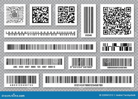 Set Of Product Barcodes And Qr Codes Identification Tracking Code Serial Number Product Id