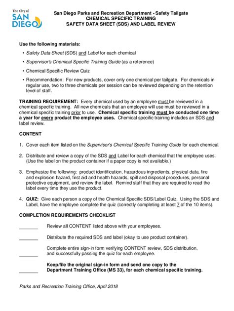 Fillable Online Getting A Safety Data Sheet Sds Flashcards Fax Email Print Pdffiller