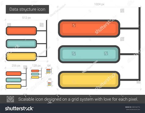 Data Structure Vector Line Icon Isolated Stock Vector Royalty Free