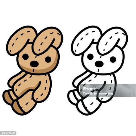 색칠 공부를위한 고립 된 화려하고 검은 색과 흰색 테디 베어의 삽화 벡터에 대한 스톡 벡터 아트 및 기타 이미지 벡터 갈색 귀여운 Istock