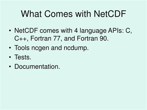 Ppt Netcdf Powerpoint Presentation Free Download Id2998839