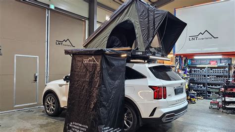 189쏘렌토mq4 L2루프탑텐트 하드케이스샤워텐트 Es어닝엘엔티오버랜드 Youtube