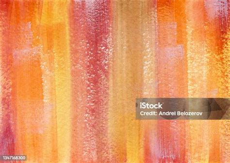 수채화 페인트 추상적 인 배경 주황색 빨간색 및 노란색 수직 반점 텍스처 포장 및 웹 명소의 배경 0명에 대한 스톡 벡터 아트 및 기타 이미지 Istock