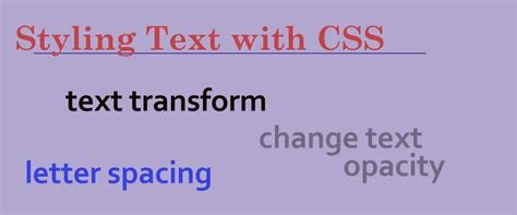 Styling Text With Css Basic Effects