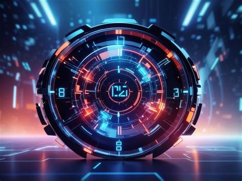 Premium Photo Futuristic Scifi Glowing Hud Time Fading