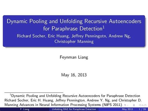 Pdf Recursive Autoencoders For Paraphrase Detection Socher Et Al