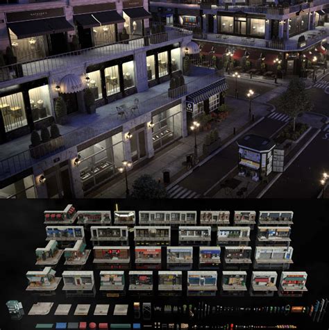 Kitbash3d模型kitbash3d Storefronts店面模型55 Blender布的