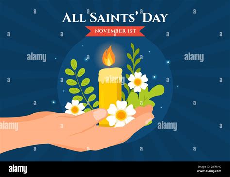 All Saints Day Vector Illustration On 1st November With For The All