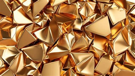 Crumpled Gold Foil Texture With Reflective Metallic Surface Stock Image Image Of Decoration