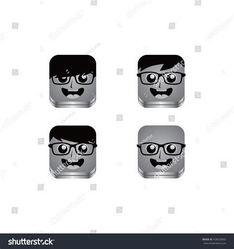 Geek Guy Avatar Portrait Set Theme Stock Vector Royalty Free 428029093 Shutterstock