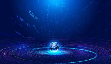 3d 디지털 지구와 입자 흐름의 우주 소용돌이는 인터넷 과학 및 기술 빅 데이터 배경을 만듭니다 0명에 대한 스톡 사진 및 기타 이미지 Istock