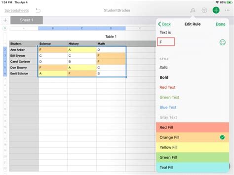 Conditional Formatting In Numbers On Ipad A Complete Guide Appletoolbox