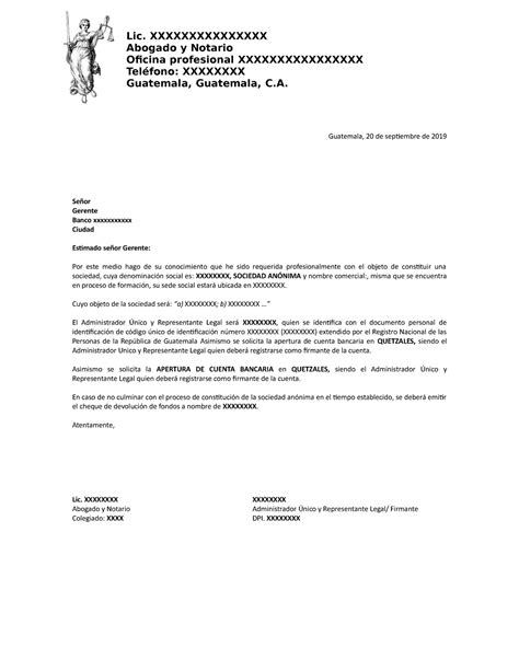0 Carta Apertura De Cuenta De Sociedad Anónima Contabilidad De