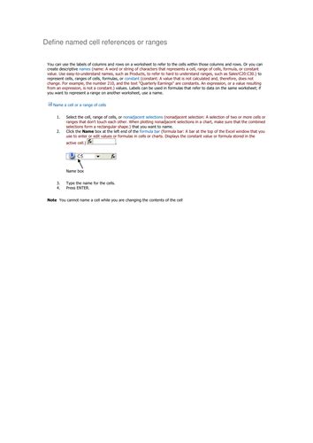 Excel Handouts Teaching Resources