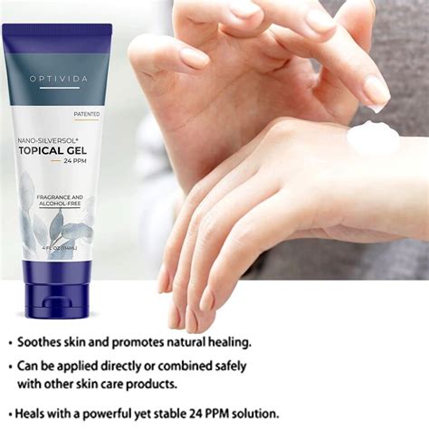 Optivida Colloidal Silver Gel Cream 4 Oz Natural Topical Skin Healing