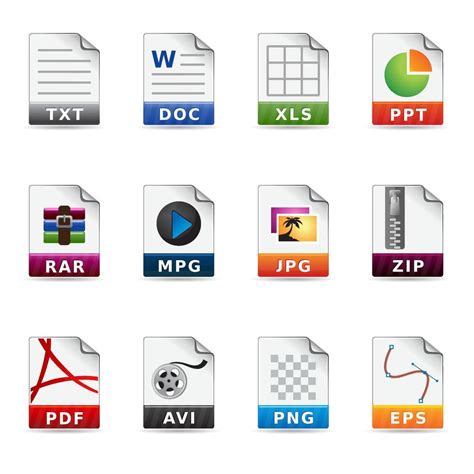 File Type Icon Set Illustration 54919659 Vector Art At Vecteezy