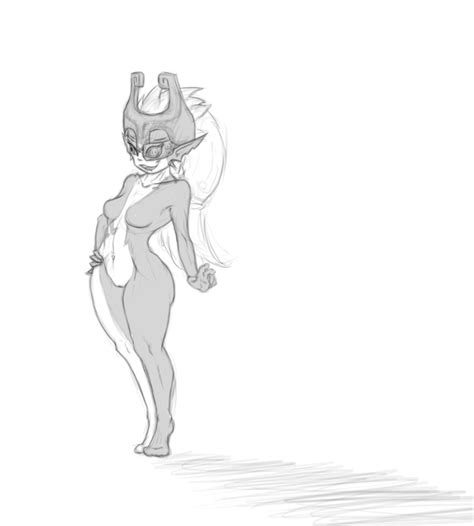 Rule 34 Breasts Female Greyscale Imp Midna Midna Monochrome Solo The