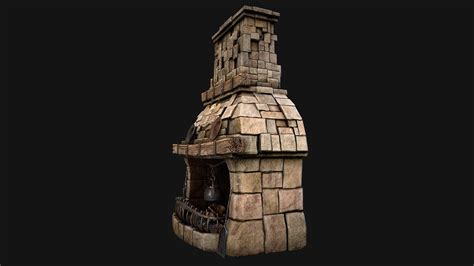 Medieval Fireplace 3d Model By Dereza