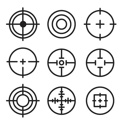 Premium Vector Target Line Vector Icon Set