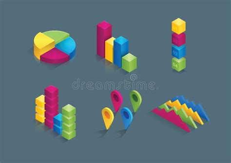 Collection Of Three Dimensional Elements Vector Illustration