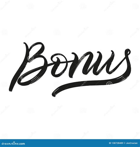 Bonus Dry Brush Lettering Calligraphic Style Stock Vector