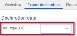 How Do I Enter The Declaration Type Eu In An Aes Export Declaration Aeb Help Center