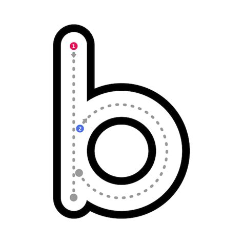 Tracing Alphabet Letter B Lowercase Prewriting Dotted Line Element For