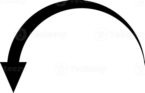 Black Curve Line Arrow Icon 65884803 Png
