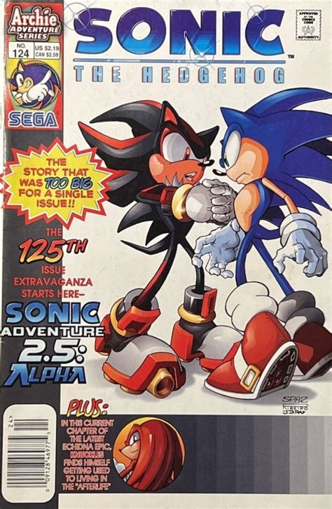 Sonic The Hedgehog 124 Newsstand Vf Archie Shadow Knuckles Comic Books Modern Age