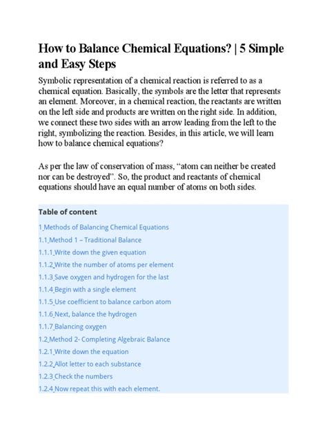 balancing chemical equations pdf equations chemical substances