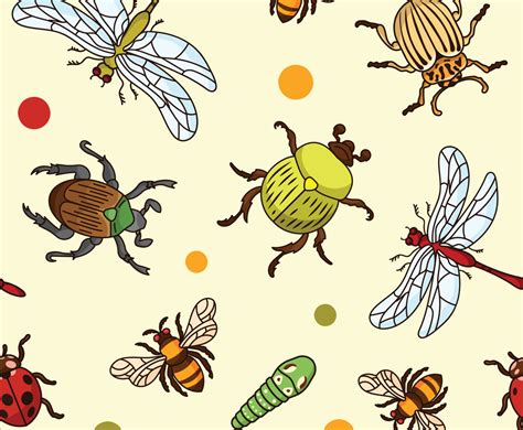 Seamless Pattern Bugs And Insect