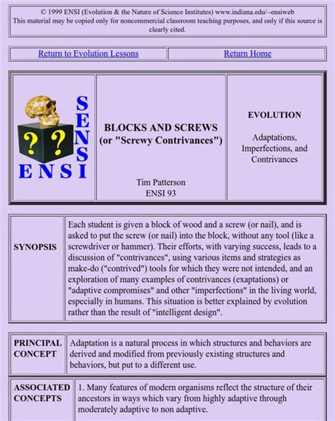 Ensi Blocks And Screws Lesson Plan Lesson Plan For 9th 10th Grade