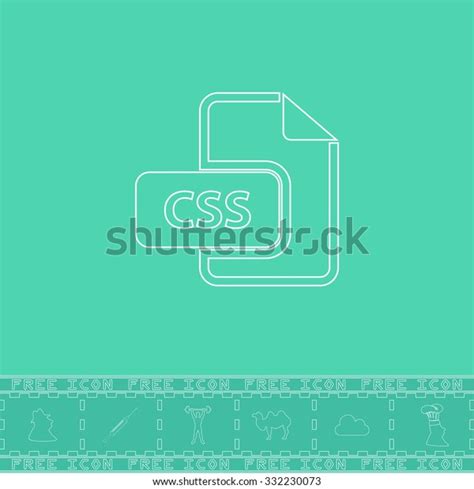 Css File Extension White Outline Flat Stock Vector Royalty Free 332230073 Shutterstock