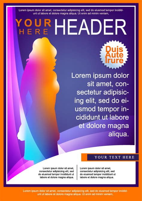 패션 여자 잡지 표지 벡터 소재 Eps Uidownload