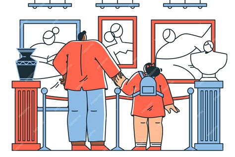 박물관 개념 일러스트레이션 무료 벡터