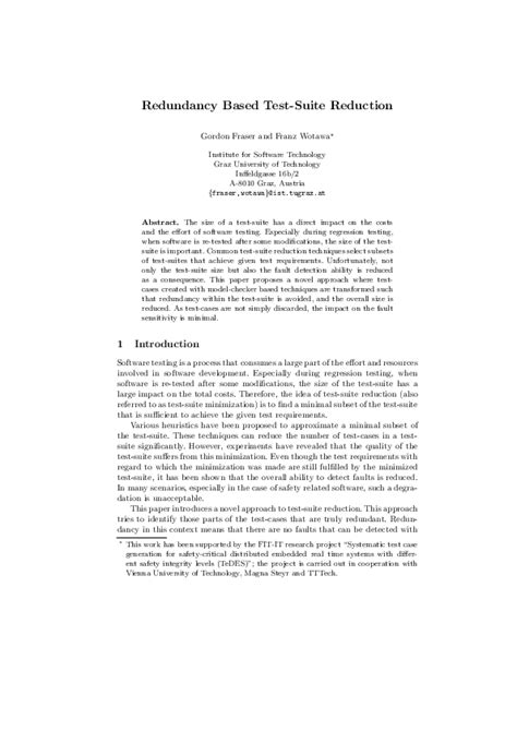 Pdf Redundancy Based Test Suite Reduction