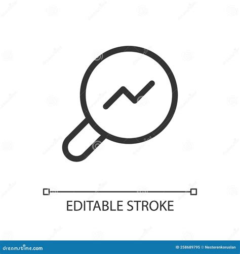 Analytic Tool Pixel Perfect Linear Ui Icon Stock Vector Illustration Of Magnifier Research