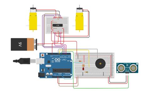 Circuit Design Simple Car Collision Dectection Tinkercad