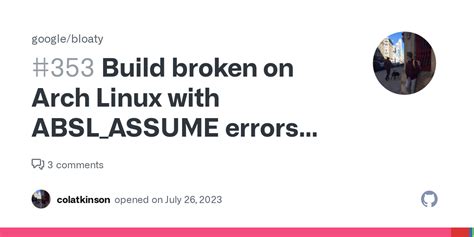 Build Broken On Arch Linux With Abslassume Errors From Protobuf