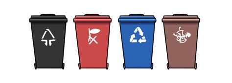 The Latest Four Color Garbage Sorting Bin PNG Images PSD Free Download Pikbest