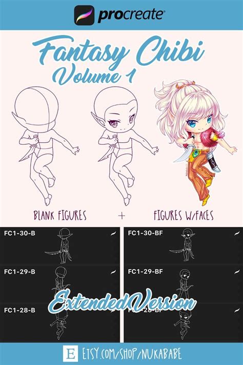 Chibi Fantasy Character Free Procreate Fan Out Clip Studio Paint Facial Expressions Brush