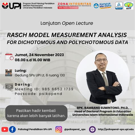 Open Lecture Day 2 ”rasch Model Measurement Analysis For Dichotomous And Polychotomous Data