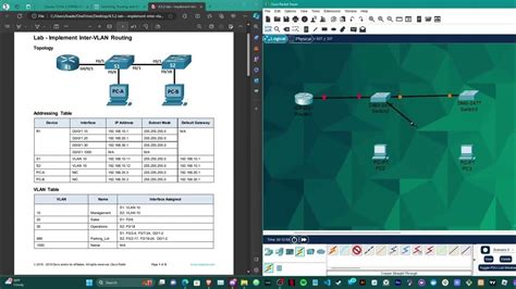 Cisco Netacadccna Lab 452 Implement Inter Vlan Routing Youtube