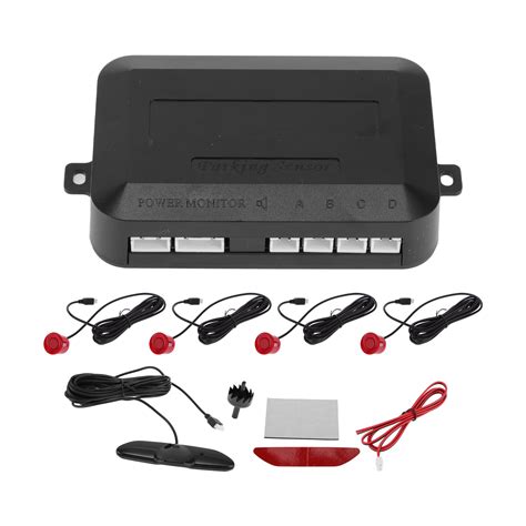 Unique Bargains Car Auto Reverse Backup Radar System Reverse Parking Sensors 4 Parking Sensors